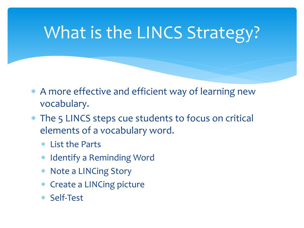 PPT - LINCS Vocabulary Strategy PowerPoint Presentation, free download ...