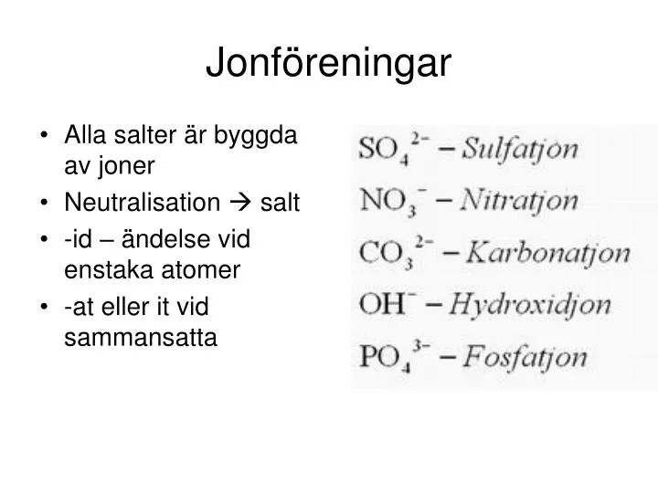 PPT - Jonföreningar PowerPoint Presentation, free download - ID:6141498
