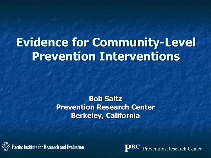 PPT - Evidence for Community-Level Prevention Interventions PowerPoint ...