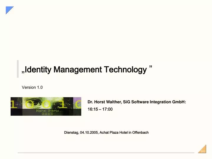 PPT - „ Identity Management Technology ” PowerPoint Presentation, free ...