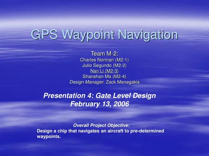 PPT - GPS Waypoint Navigation PowerPoint Presentation, free download ...