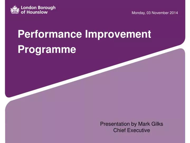 PPT - Performance Improvement Programme PowerPoint Presentation, free ...