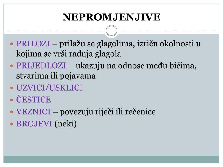 PPT - VRSTE I SLUŽBE RIJEČI U REČENICI PowerPoint Presentation - ID:6148878