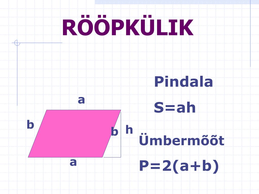 PPT - VALEMID TASAPINNALISTE KUJUNDITE KOHTA PowerPoint Presentation ...