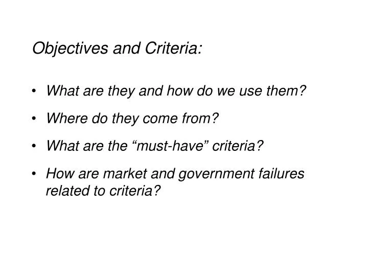 PPT - Objectives and Criteria: PowerPoint Presentation, free download ...