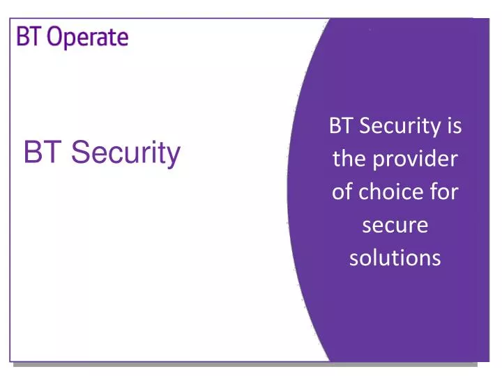 PPT - BT Security PowerPoint Presentation, free download - ID:6152340
