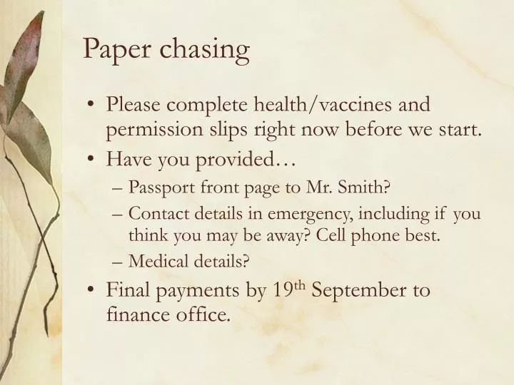 PPT - Paper chasing PowerPoint Presentation, free download - ID:6153422