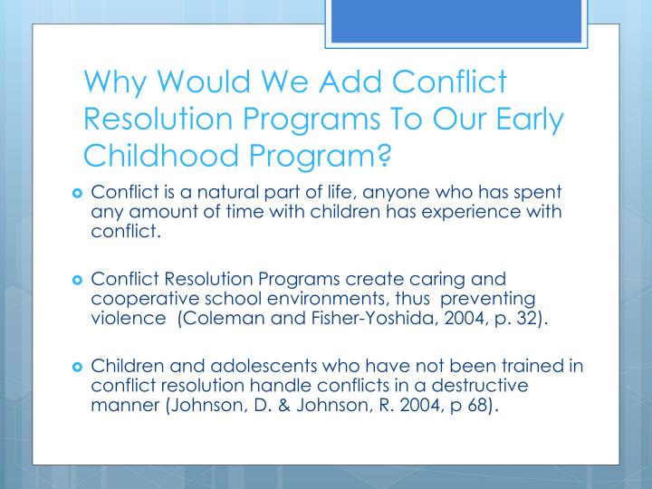 PPT - Conflict Resolution Programs For Young Children PowerPoint ...