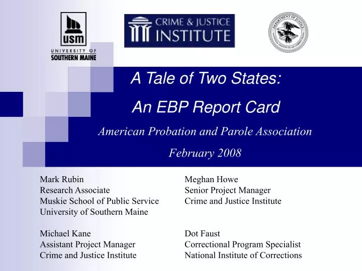 PPT - A Tale of Two States: An EBP Report Card American Probation and ...