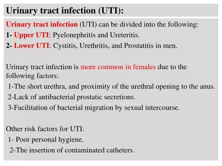 PPT - Urinary tract infection (UTI): PowerPoint Presentation, free ...