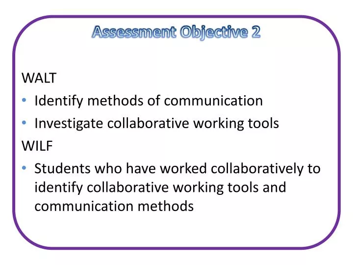 PPT - Assessment Objective 2 WALT Identify methods of communication ...
