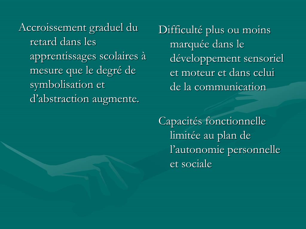 PPT - La déficience intellectuelle : différencier la déficience ...