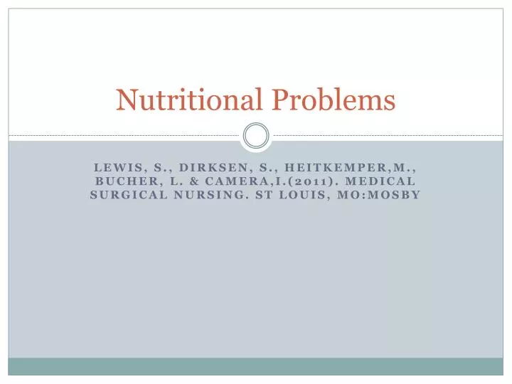 PPT - Nutritional Problems PowerPoint Presentation, free download - ID ...