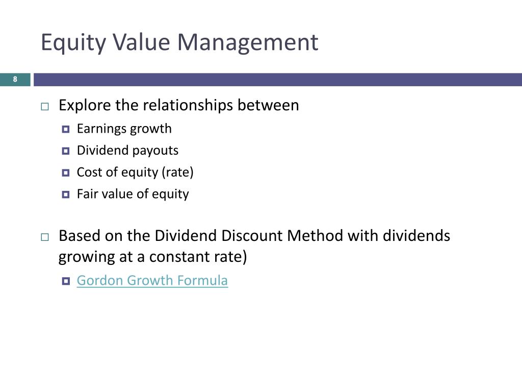 PPT - Equity Valuation Dividend Discount Method with constant earnings ...