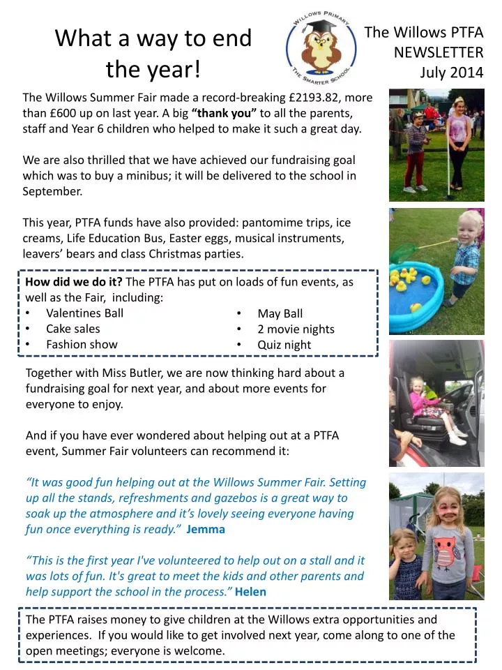 PPT - The Willows PTFA NEWSLETTER July 2014 PowerPoint Presentation ...