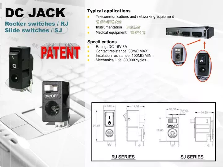 PPT - DC JACK Rocker switches / RJ Slide switches / SJ PowerPoint ...