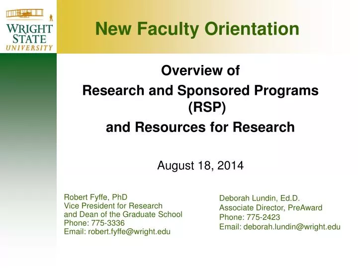 PPT - Overview of Research and Sponsored Programs (RSP) and Resources ...