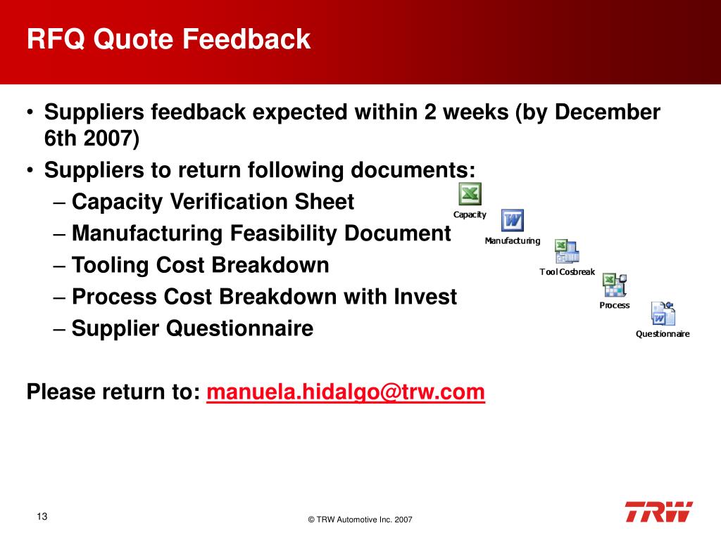 PPT - FORD B2E and VW PQ 25 – Column Drive Global RFQ Turned Parts ...