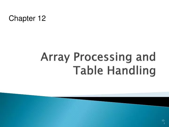 PPT - Array Processing and Table Handling PowerPoint Presentation, free ... PPT - Array Processing and Table Handling PowerPoint Presentation, free ...