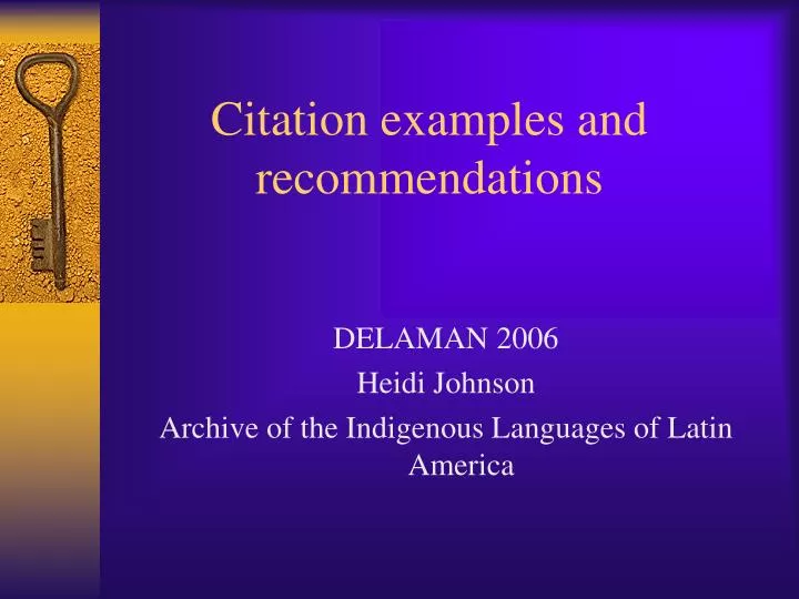 PPT - Citation examples and recommendations PowerPoint Presentation ...