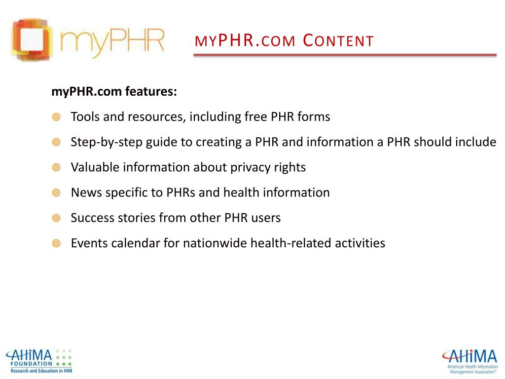 PPT - m y Personal Health Record Consumer Education Campaign PowerPoint ...