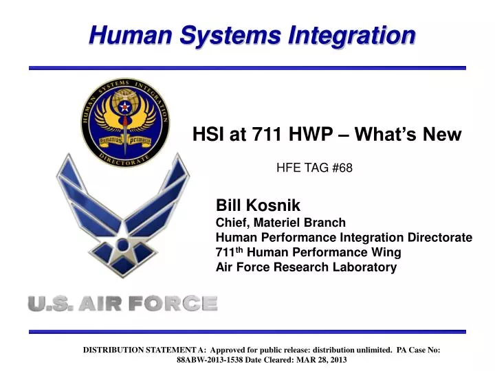 PPT - Human Systems Integration PowerPoint Presentation, free download ...