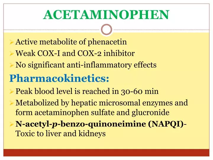 PPT - ACETAMINOPHEN PowerPoint Presentation, free download - ID:6176002