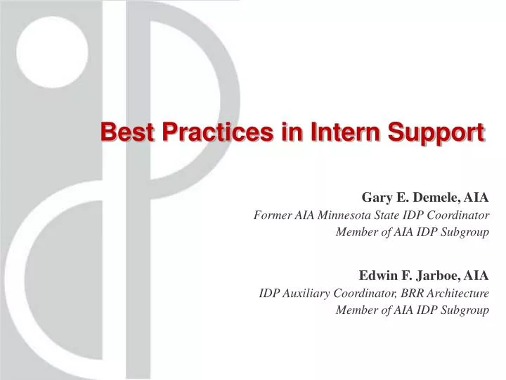 PPT - Best Practices in Intern Support PowerPoint Presentation, free ...