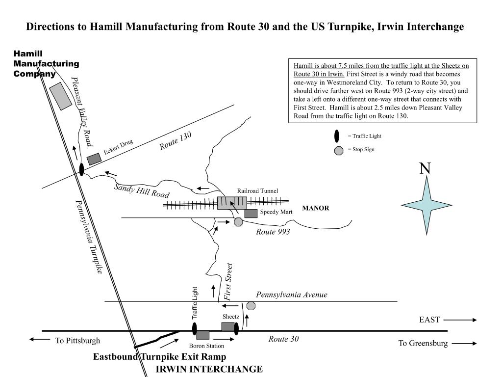 PPT - Directions to Hamill Manufacturing from Route 30 and the US ...