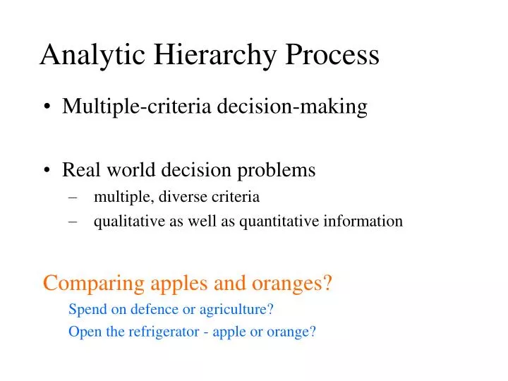 PPT - Analytic Hierarchy Process PowerPoint Presentation, free download ...