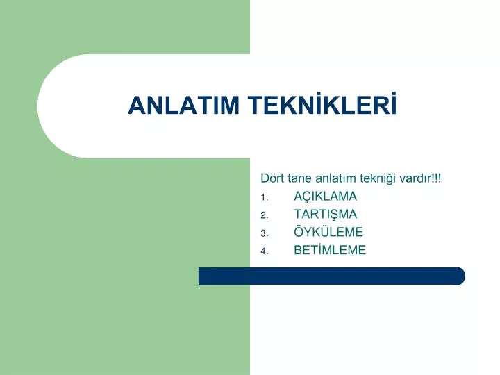PPT - ANLATIM TEKNİKLERİ PowerPoint Presentation, free download - ID ...