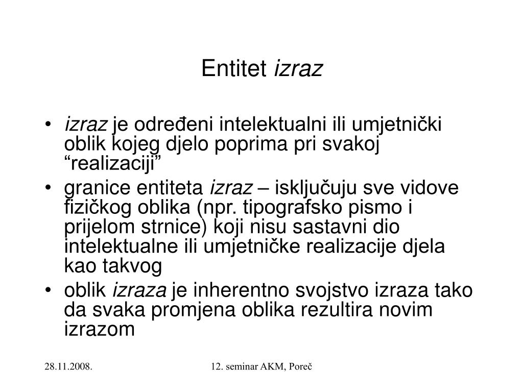 PPT - Entitet izraz konceptualnog modela FRBR od teorijskog značaja do ...
