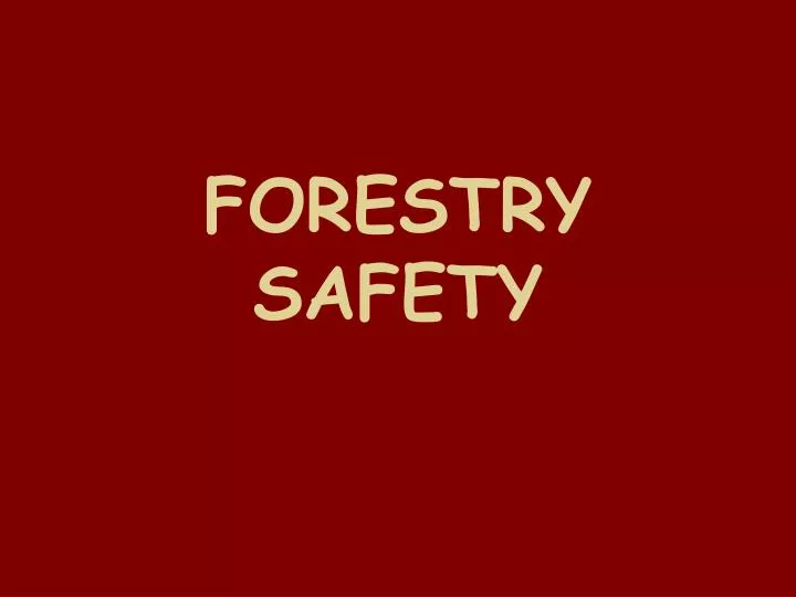 PPT - FORESTRY SAFETY PowerPoint Presentation, free download - ID:6182286