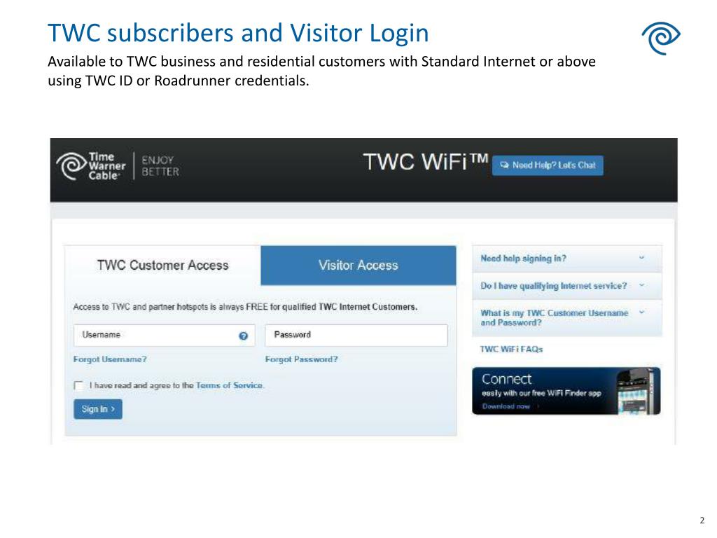 PPT - TWC subscribers and Visitor Login PowerPoint Presentation, free ...