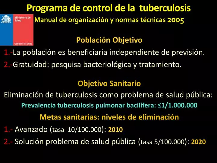 PPT - Programa de control de la tuberculosis PowerPoint Presentation ...