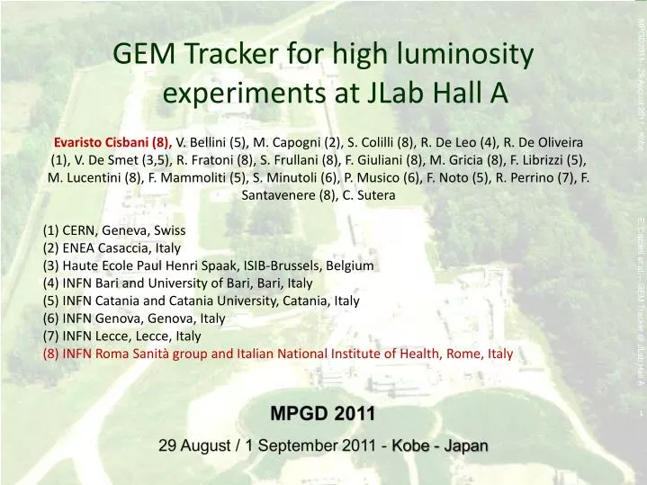 PPT - GEM Tracker for high luminosity experiments at JLab Hall A ...