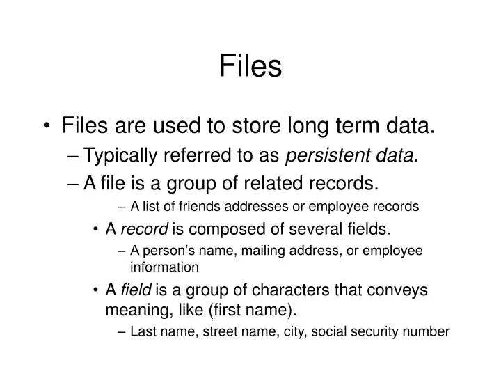 PPT - Files PowerPoint Presentation, free download - ID:6184379