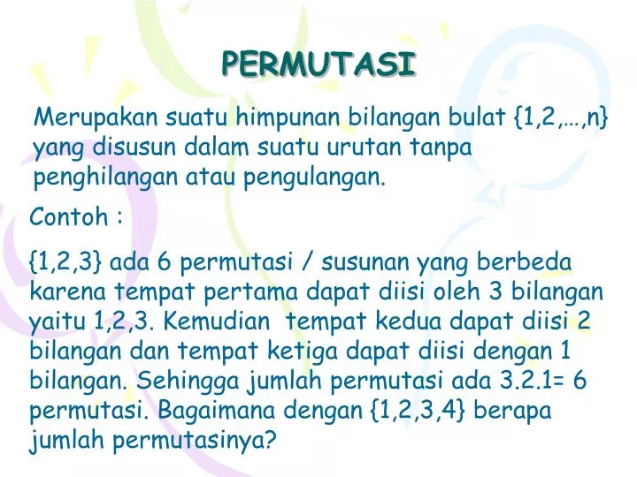PPT - PERMUTASI PowerPoint Presentation, free download - ID:6184544