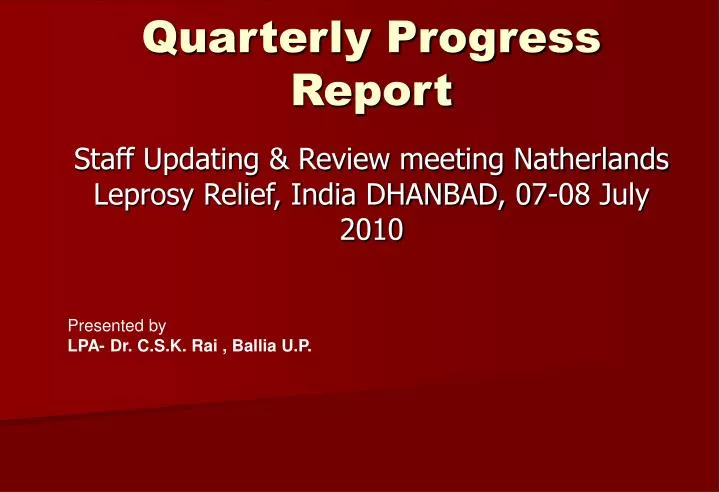 PPT - Quarterly Progress Report PowerPoint Presentation, free download ...