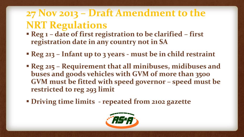 PPT - ROAD TRAFFIC AND TRANSPORT LEGISLATION UPDATE PowerPoint ...
