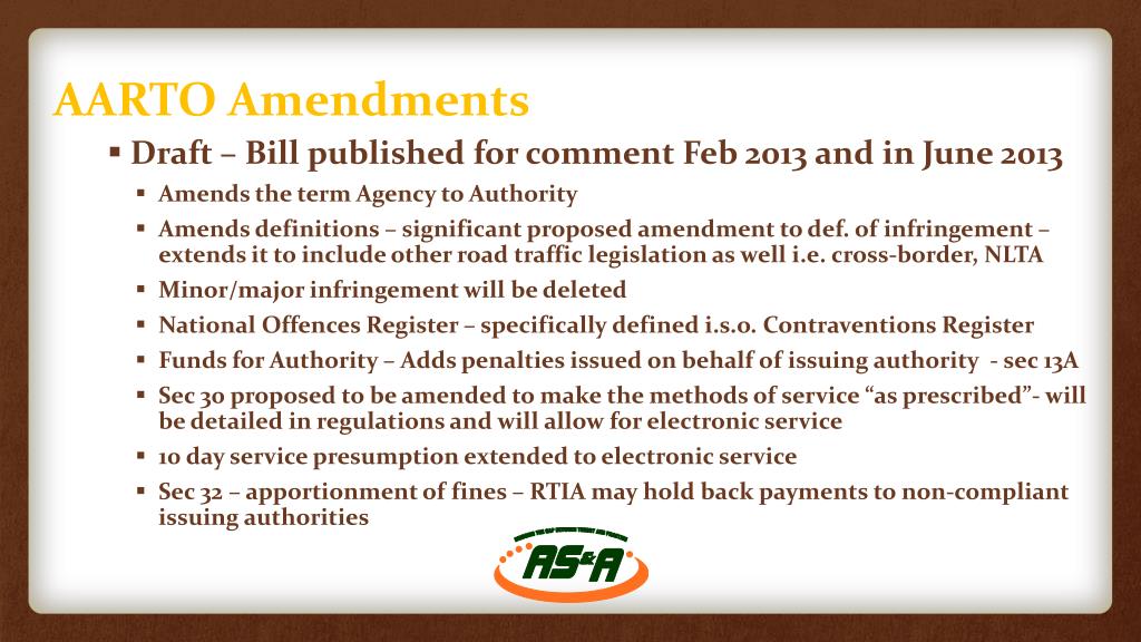 PPT - ROAD TRAFFIC AND TRANSPORT LEGISLATION UPDATE PowerPoint ...