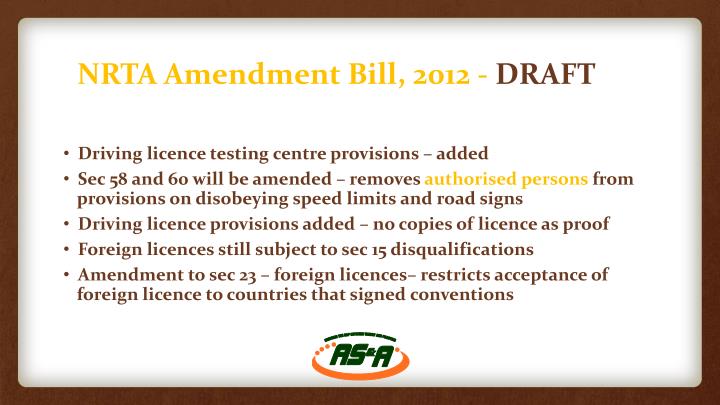 PPT - ROAD TRAFFIC AND TRANSPORT LEGISLATION UPDATE PowerPoint ...