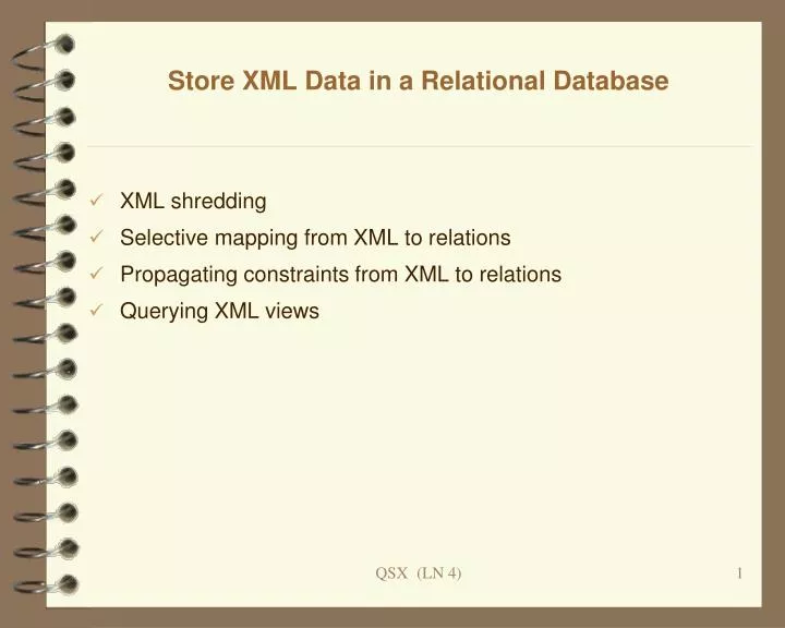 Ppt Store Xml Data In A Relational Database Powerpoint Presentation