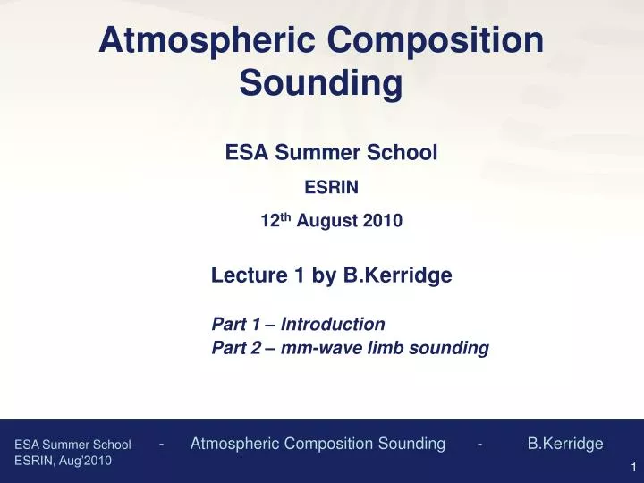 PPT - Atmospheric Composition Sounding PowerPoint Presentation, free ...