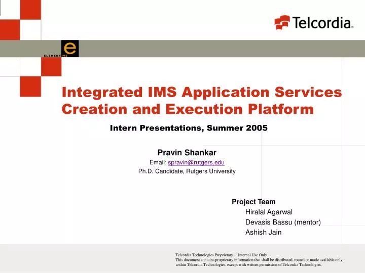 PPT - Integrated IMS Application Services Creation and Execution ...