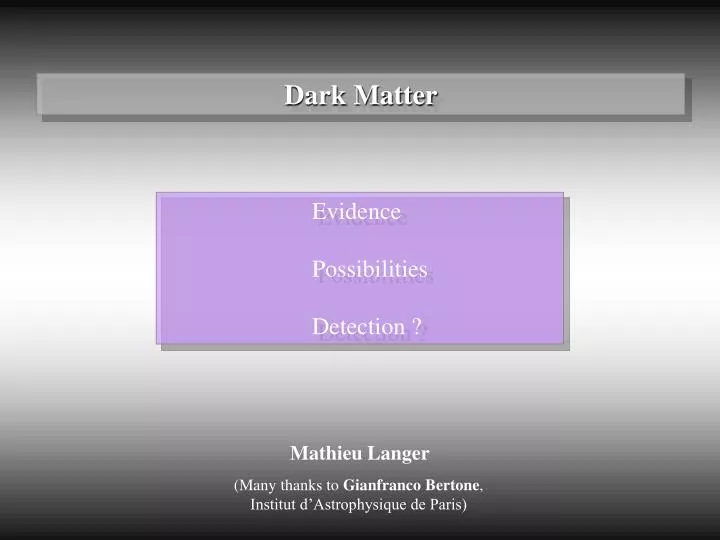 PPT - Dark Matter PowerPoint Presentation, free download - ID:6186360