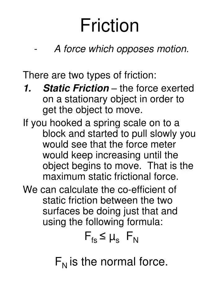 PPT - Friction PowerPoint Presentation, free download - ID:6186895