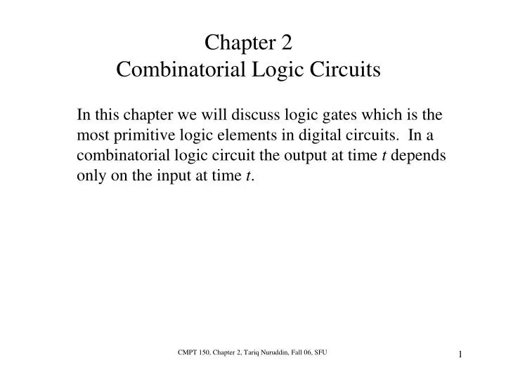 PPT - Chapter 2 Combinatorial Logic Circuits PowerPoint Presentation ...