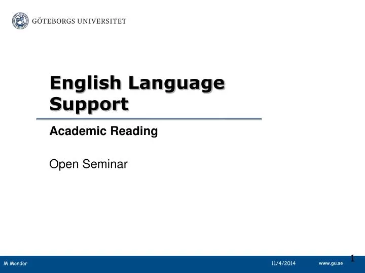 PPT - English Language Support PowerPoint Presentation, free download ...