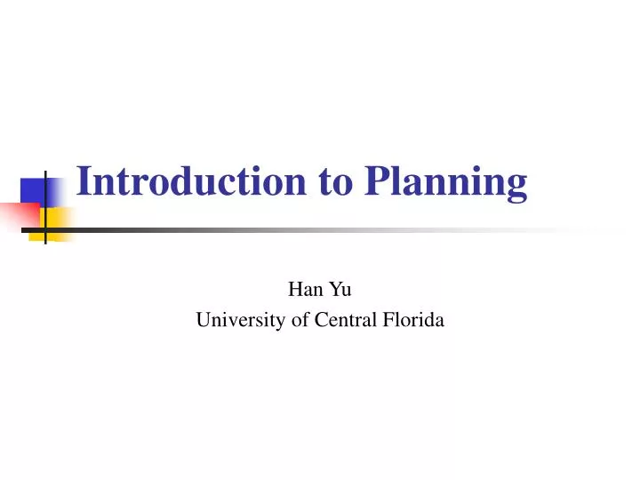 PPT - Introduction to Planning PowerPoint Presentation, free download ...